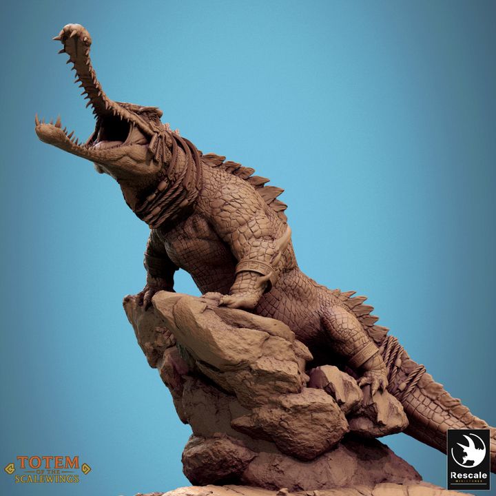 3D Printable Ancient Alligator by Rescale Miniatures