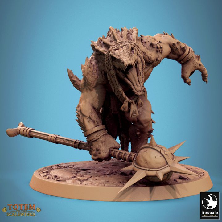 3D Printable Pack Lizardman Champion Dreadscale by Rescale Miniatures