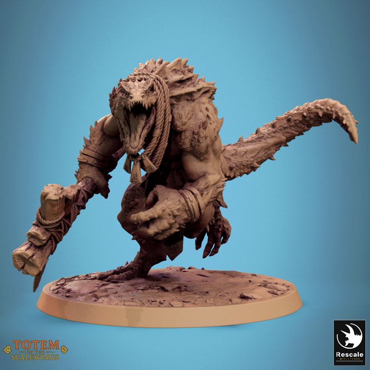 3D Printable Pack Lizardman Champion Dreadscale by Rescale Miniatures