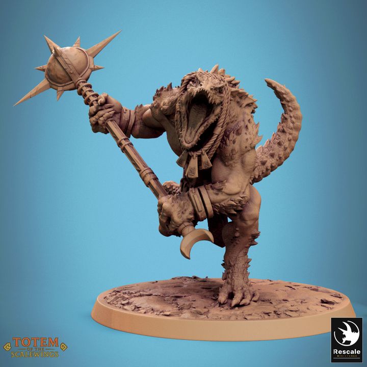 3D Printable Pack Lizardman Champion Dreadscale by Rescale Miniatures