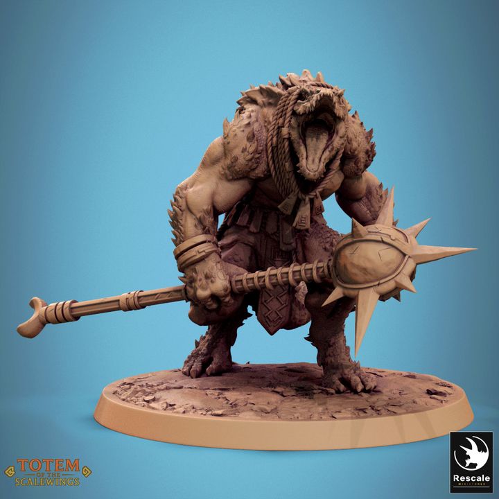 3D Printable Pack Lizardman Champion Dreadscale by Rescale Miniatures