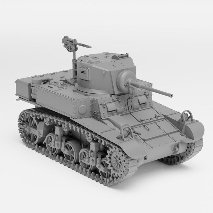 3D Printable M3A1 Stuart - 1/72 tank model - Supported by ScaleHQ