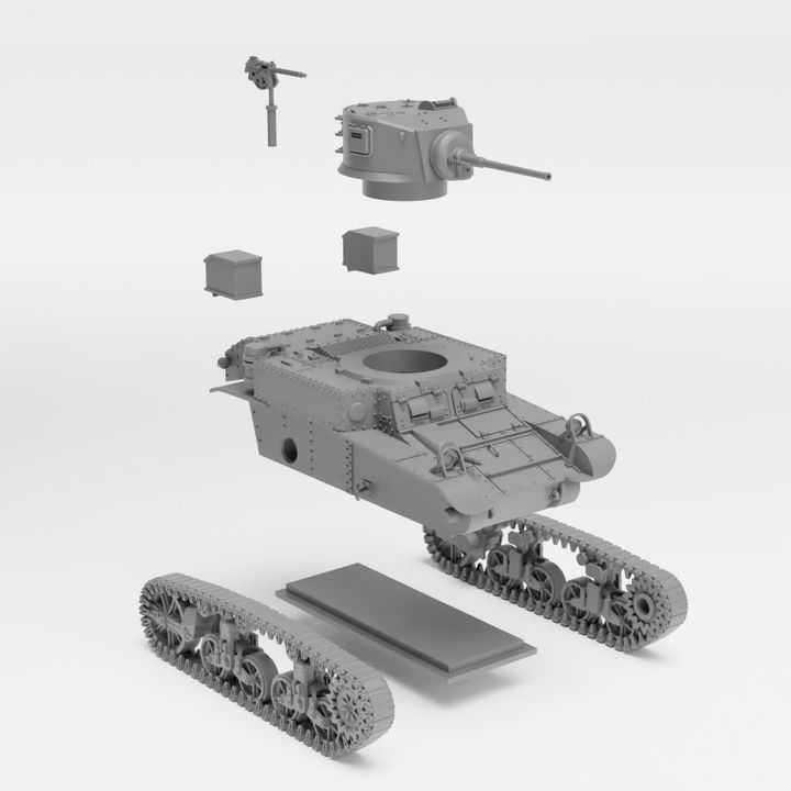 3D Printable M3A1 Stuart - 1/72 tank model - Supported by ScaleHQ