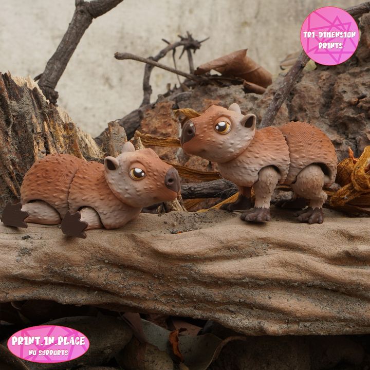 3D Printable Flexi Capybara by TriDimensionPrints