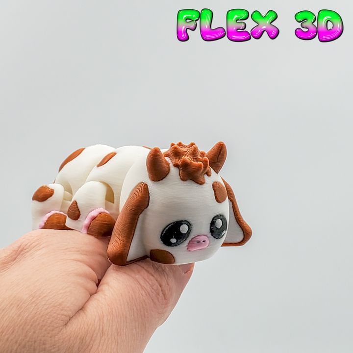 3D Printable Flex 3D Cow Baby Chunkies with Cream Can by Flex 3D