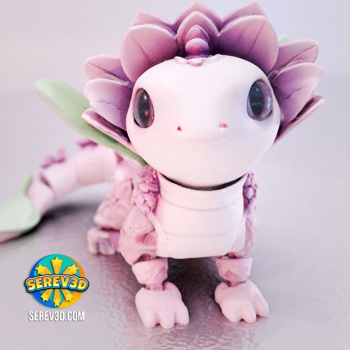 3D Printable Lilac Flower Dragon - Fantasy Creature - Articulated Flexi ...