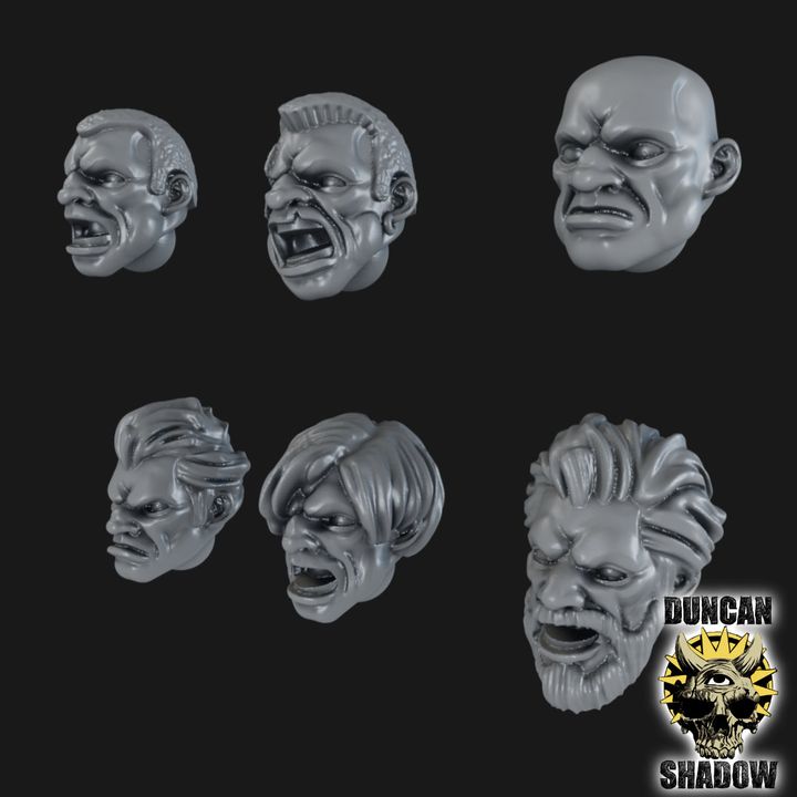 3D Printable Ranger Human Head set (Pre Supported) by Duncan Shadow
