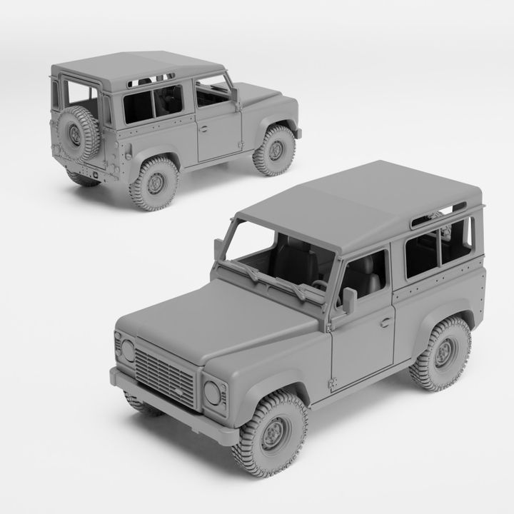 3D Printable Land Rover Defender 90 - H0 scale car model kit by ScaleHQ