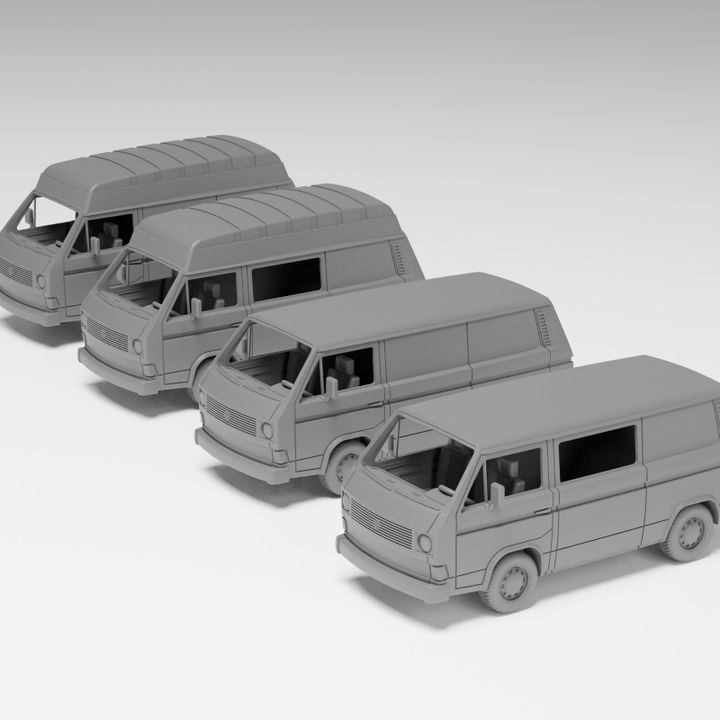 3D Printable VW T3 Panel Van- H0 scale van model kit by ScaleHQ