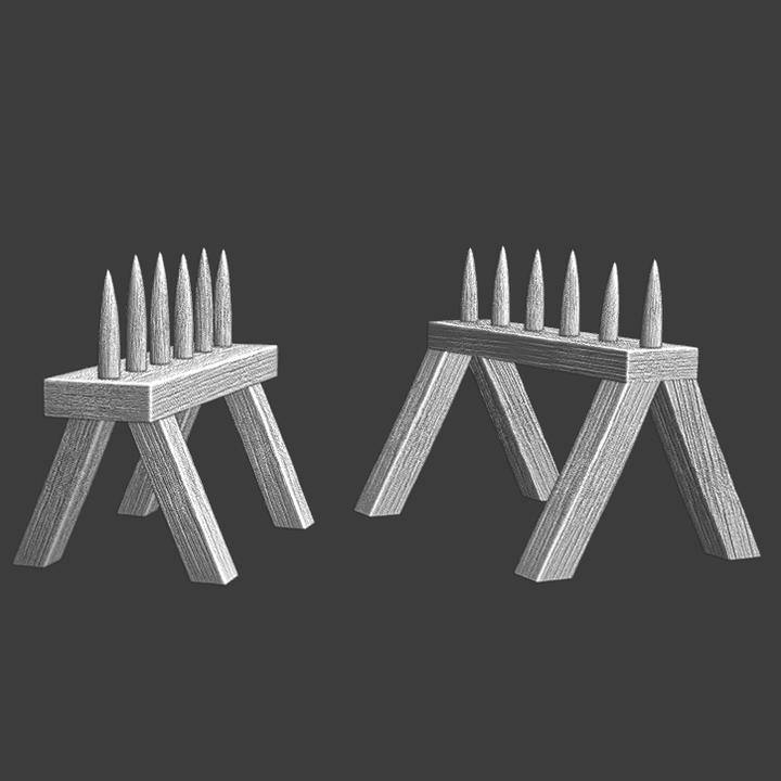 3D Printable Medieval piked defenses - Wargaming accessories by ...