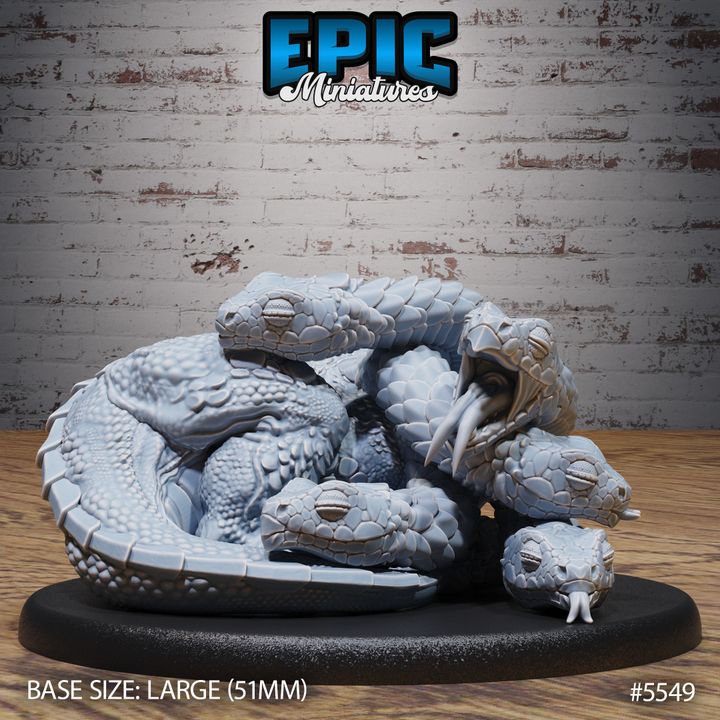 3D Printable Baby Hydra Set / Five-Headed Snake / Legendary Beast ...