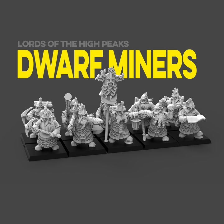 3D Printable Dwarf Miners by Matteo Donzelli
