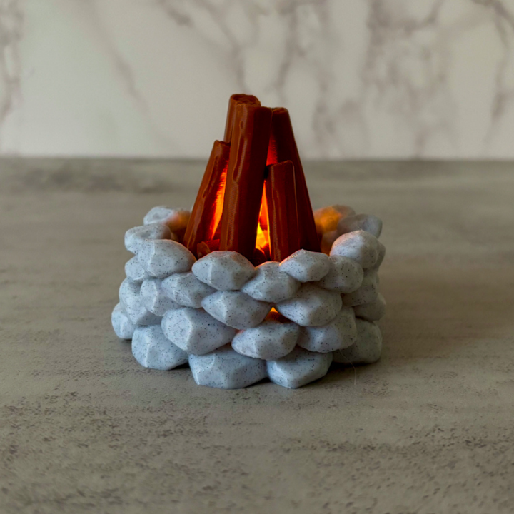 3D Printable Campfire LED Tea Light by MysticMesh3D
