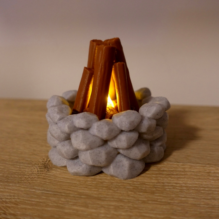 3D Printable Campfire LED Tea Light by MysticMesh3D