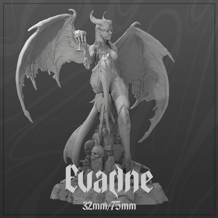 3D Printable Evadne 32mm and 75mm by Dungeons & Maidens