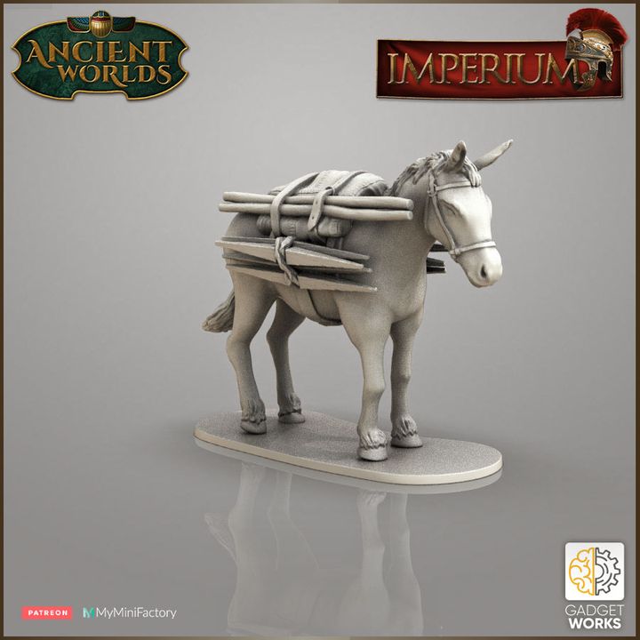 3D Printable 28mm Roman Imperial Legionaries Marching with Mule by ...