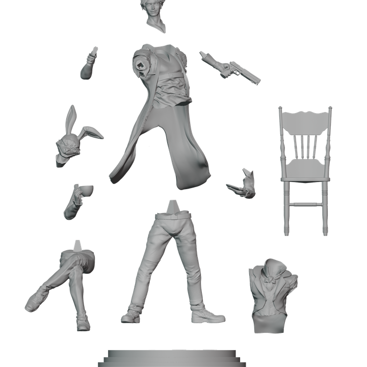 3D Printable Devil may cry - White rabbit and Dante by Dragon Gate Tavern