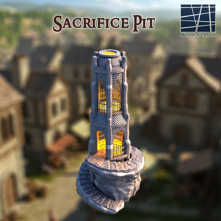 3D Printable Sacrifice Pit - Tabletop Terrain - 28 MM by MiniatureLand