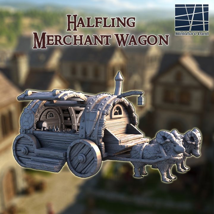 3D Printable Halfling Merchant Wagon - Tabletop Terrain - 28 MM by ...