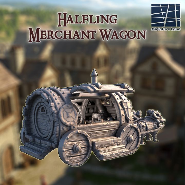 3D Printable Halfling Merchant Wagon - Tabletop Terrain - 28 MM by ...