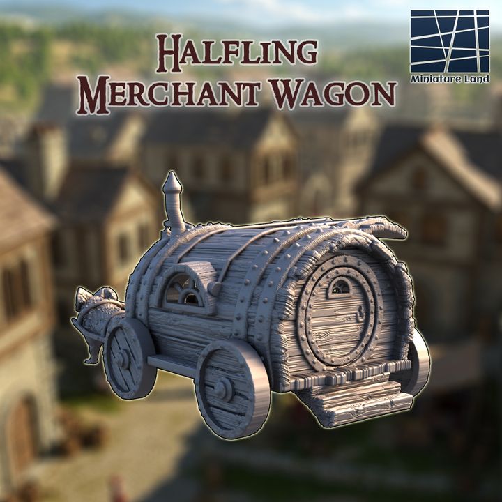 3D Printable Halfling Merchant Wagon - Tabletop Terrain - 28 MM by ...