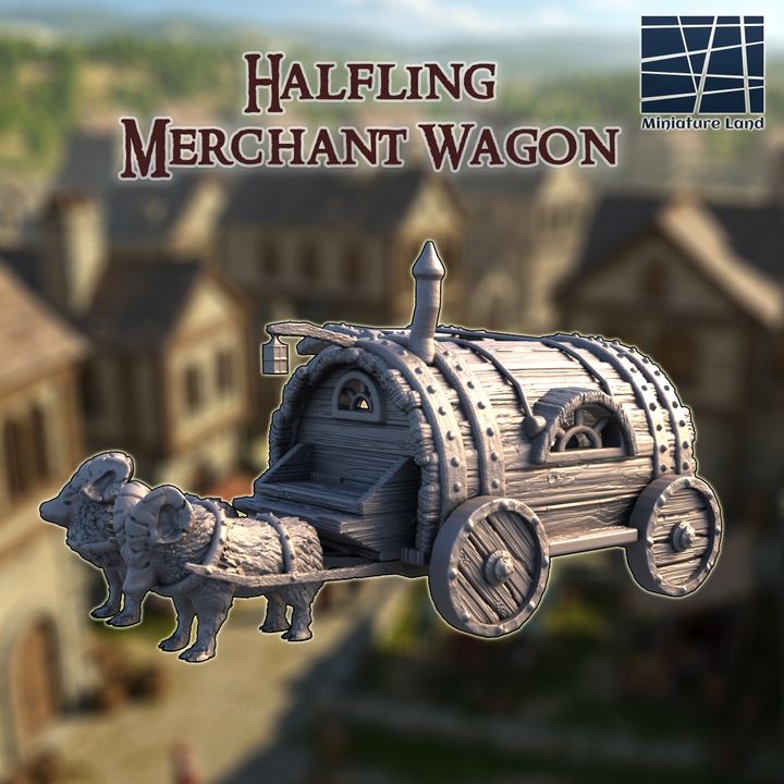 3D Printable Halfling Merchant Wagon - Tabletop Terrain - 28 MM by ...