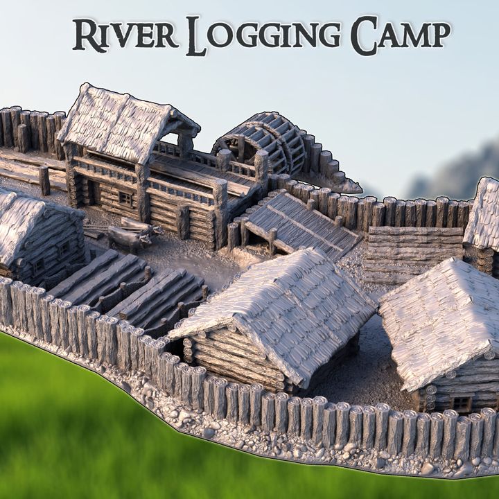 3D Printable River Logging Camp - Tabletop Terrain - 28 MM by MiniatureLand