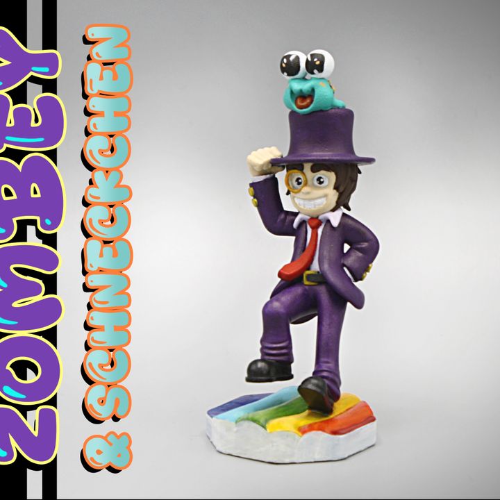 3D Printable YouTuber Figurine - Zombey by Rainbow Rat Art