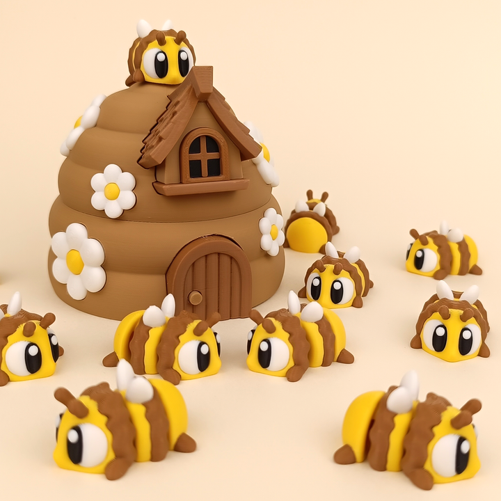 3D Printable Flexi Bee/Beehive House Print-in-place by 3DGOB