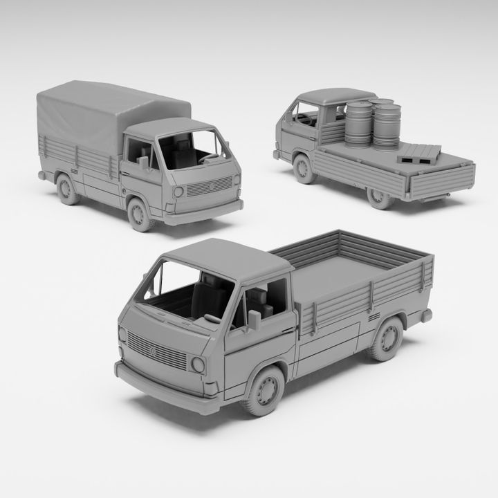 3D Printable VW T3 Doka - H0 scale van model kit by ScaleHQ