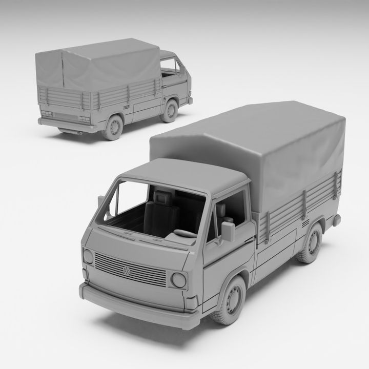 3D Printable VW T3 Doka - H0 scale van model kit by ScaleHQ