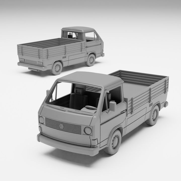 3D Printable VW T3 Doka - H0 scale van model kit by ScaleHQ
