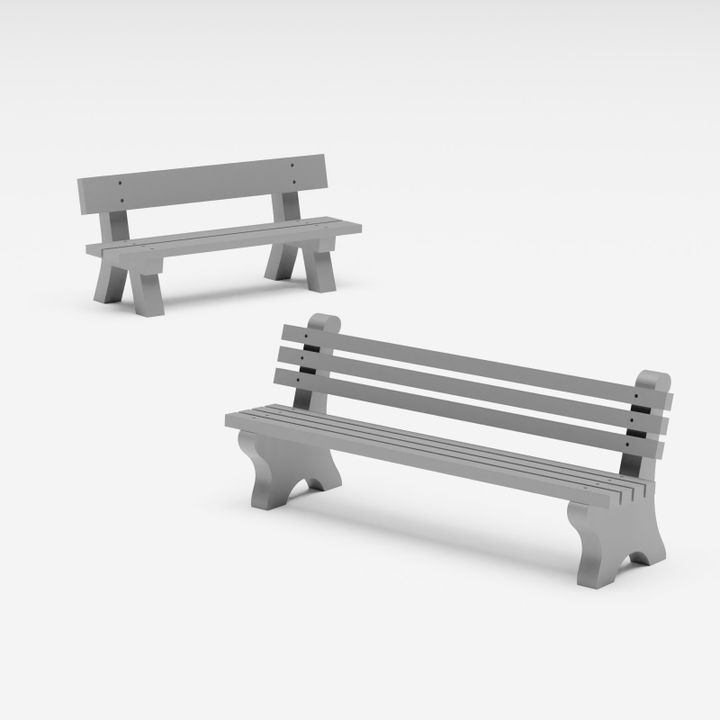 3D Printable Park benches pack - benches, picnic tables and gazebo H0 ...
