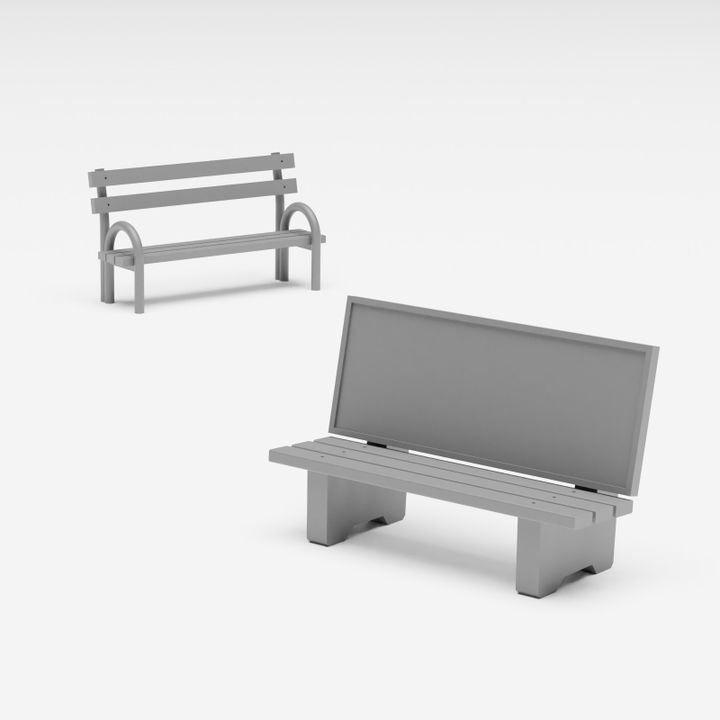 3D Printable Park benches pack - benches, picnic tables and gazebo H0 ...