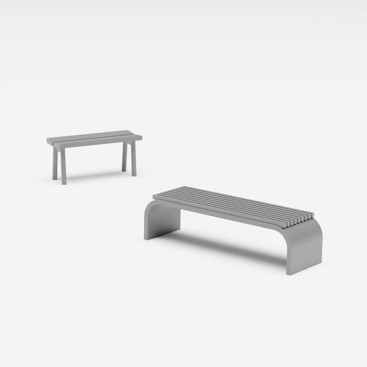 3D Printable Park benches pack - benches, picnic tables and gazebo H0 ...