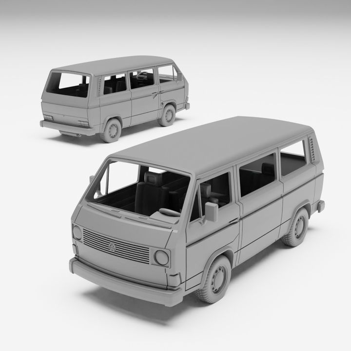 3D Printable VW T3 - H0 scale van model kit by ScaleHQ