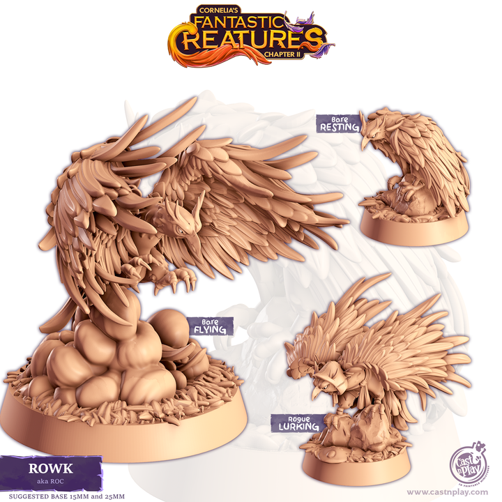 3D Printable Rowk - Roc (Pre-Supported) - Fantastic Creatures | Cast n ...
