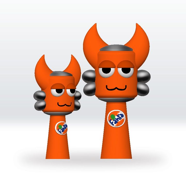 3D Printable Sprunki Fanta STL file 3D Model Character Fanart by FNFLab