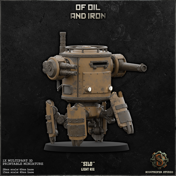3D Printable "Silo" Light Rig | Dieselpunk Mech by Scoutsifer Studio