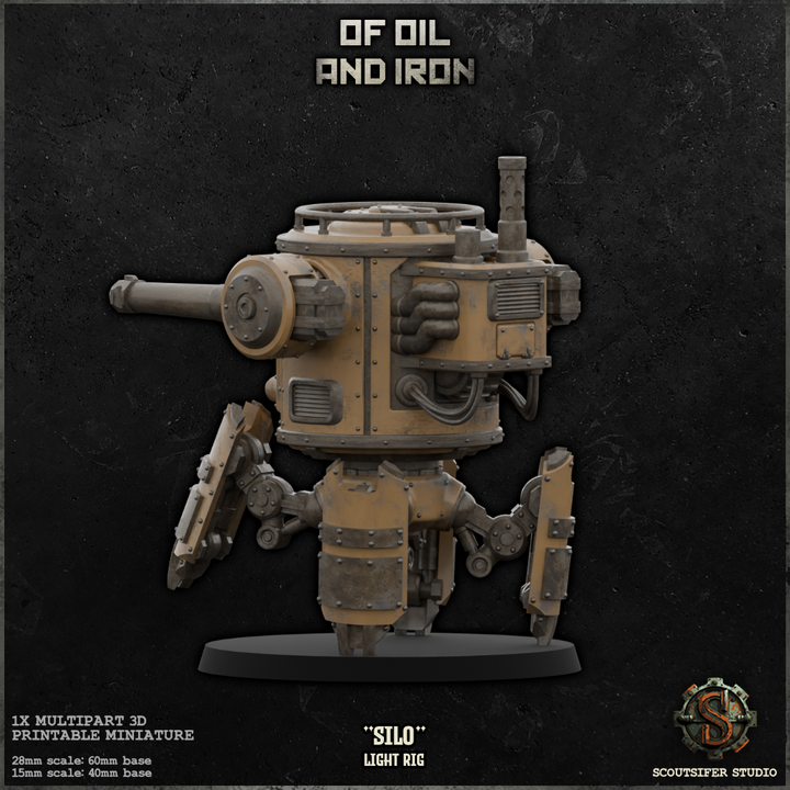 3D Printable "Silo" Light Rig | Dieselpunk Mech by Scoutsifer Studio