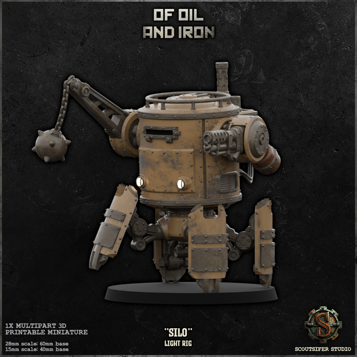 3D Printable "Silo" Light Rig | Dieselpunk Mech by Scoutsifer Studio