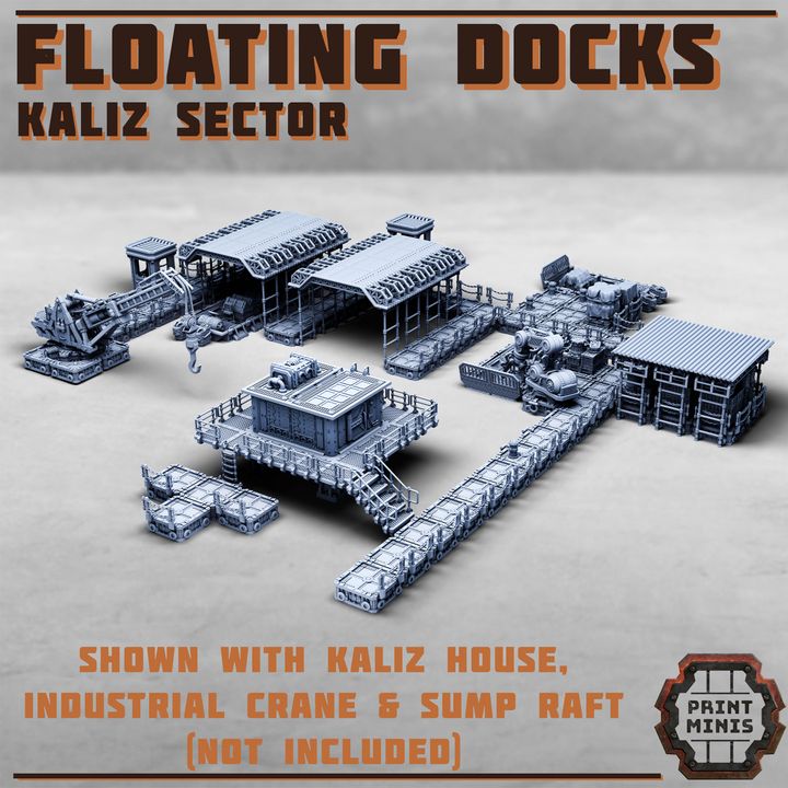 3D Printable Floating Docks - Kaliz Sector by Print Minis