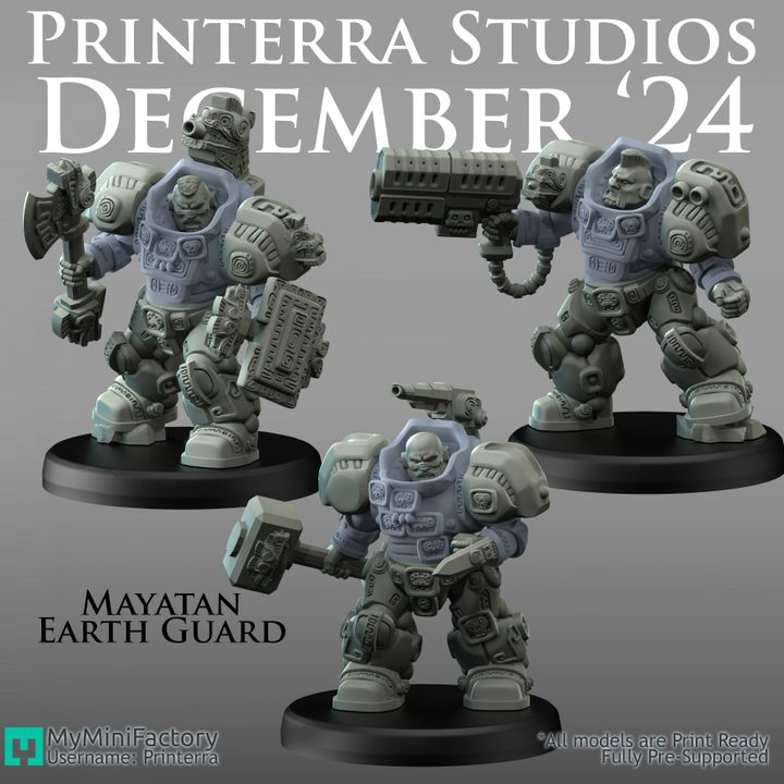 3D Printable 045 Mayatan Earth Guard by Printerra Studios
