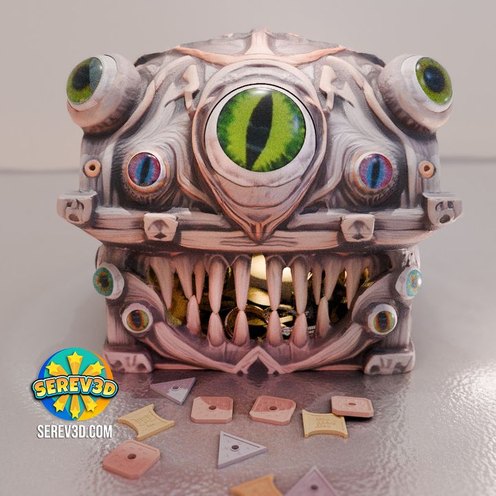 3D Printable Mimic Chest - Dice & Jewelry Box - Flexi Print-in-Place ...