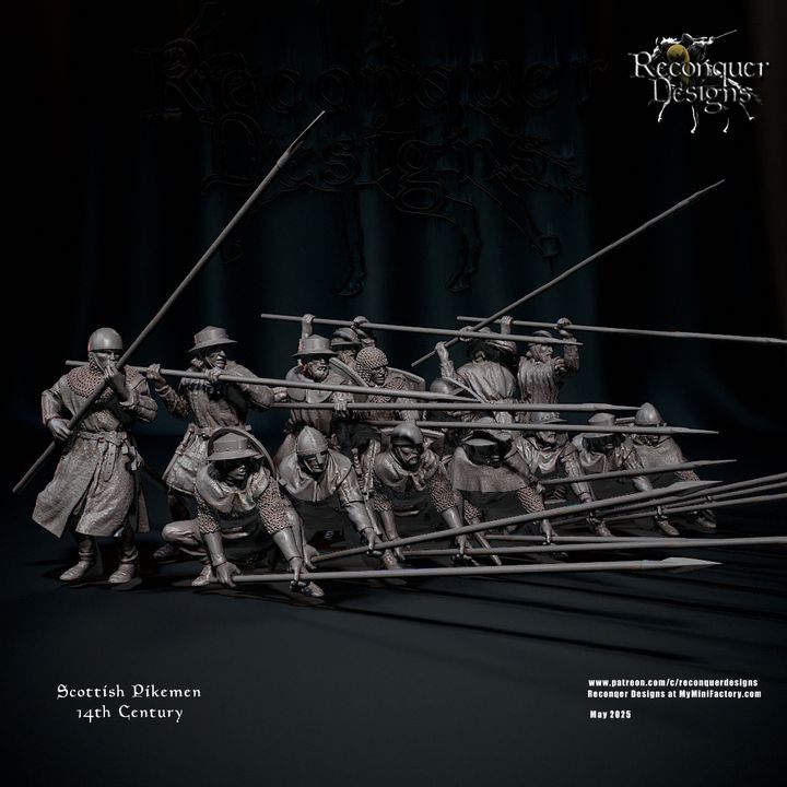 3D Printable 14th century Scottish Pikemen (and other weapons options ...