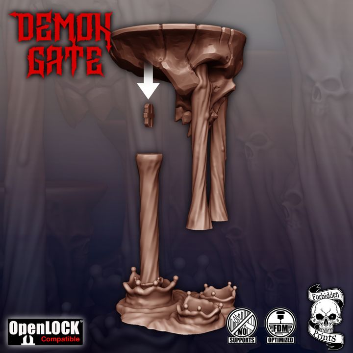 3D Printable Demon Gate - Skull Blood Platform by Forbidden Prints