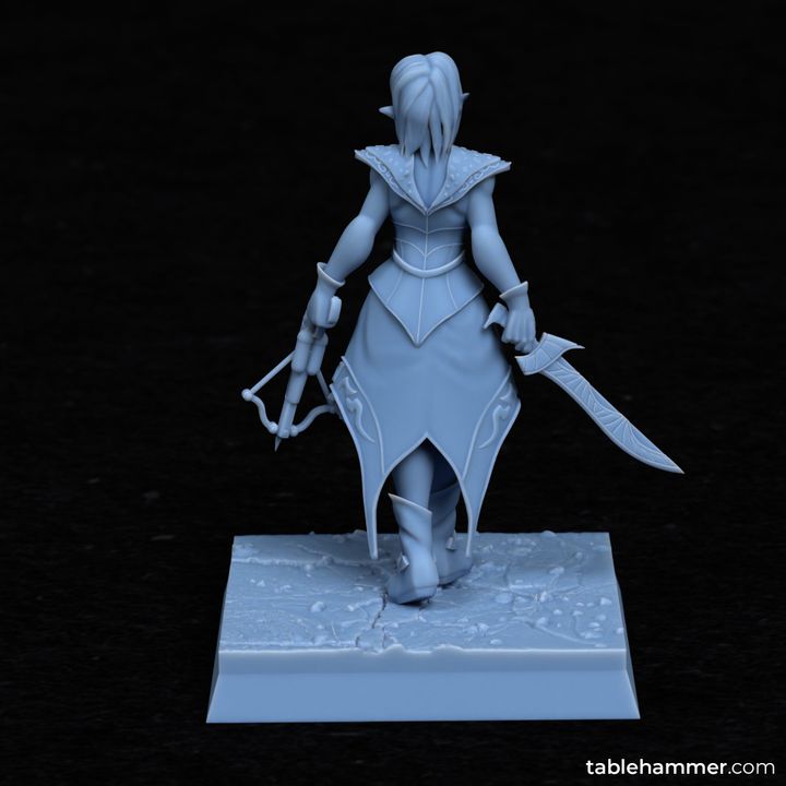 3D Printable Arithmea - Elf Demon Huntress by Tablehammer