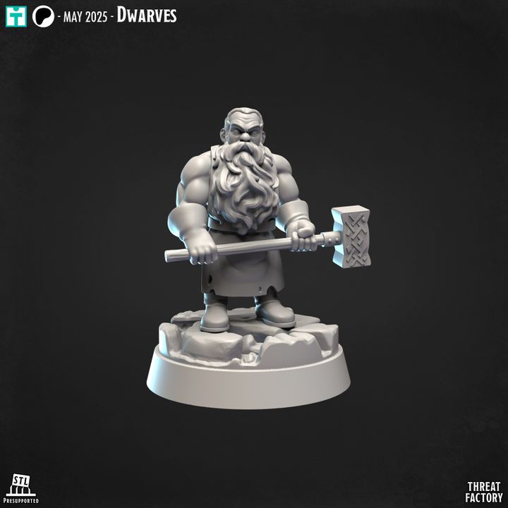 3D Printable Dwarf A - Man by Threat Factory