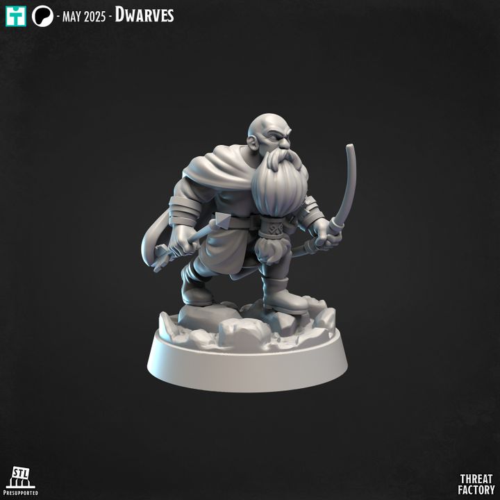 3D Printable Dwarf C - Man by Threat Factory