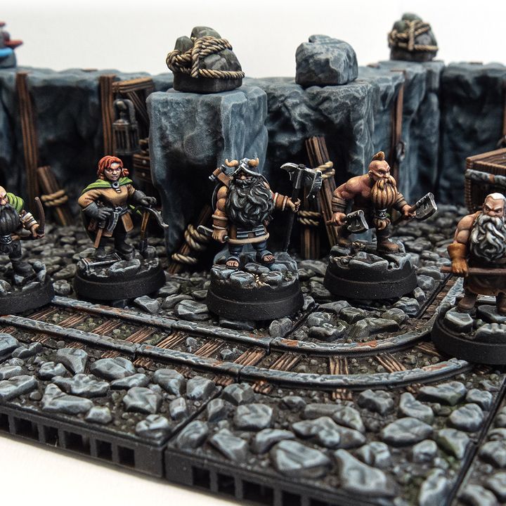 3D Print of [may 2025 RELEASE] Dwarves & modular mine by ThreatFactory
